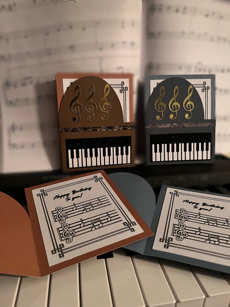2-pack Birthday Card Piano Music Design happy Birthday Musical Card - Etsy