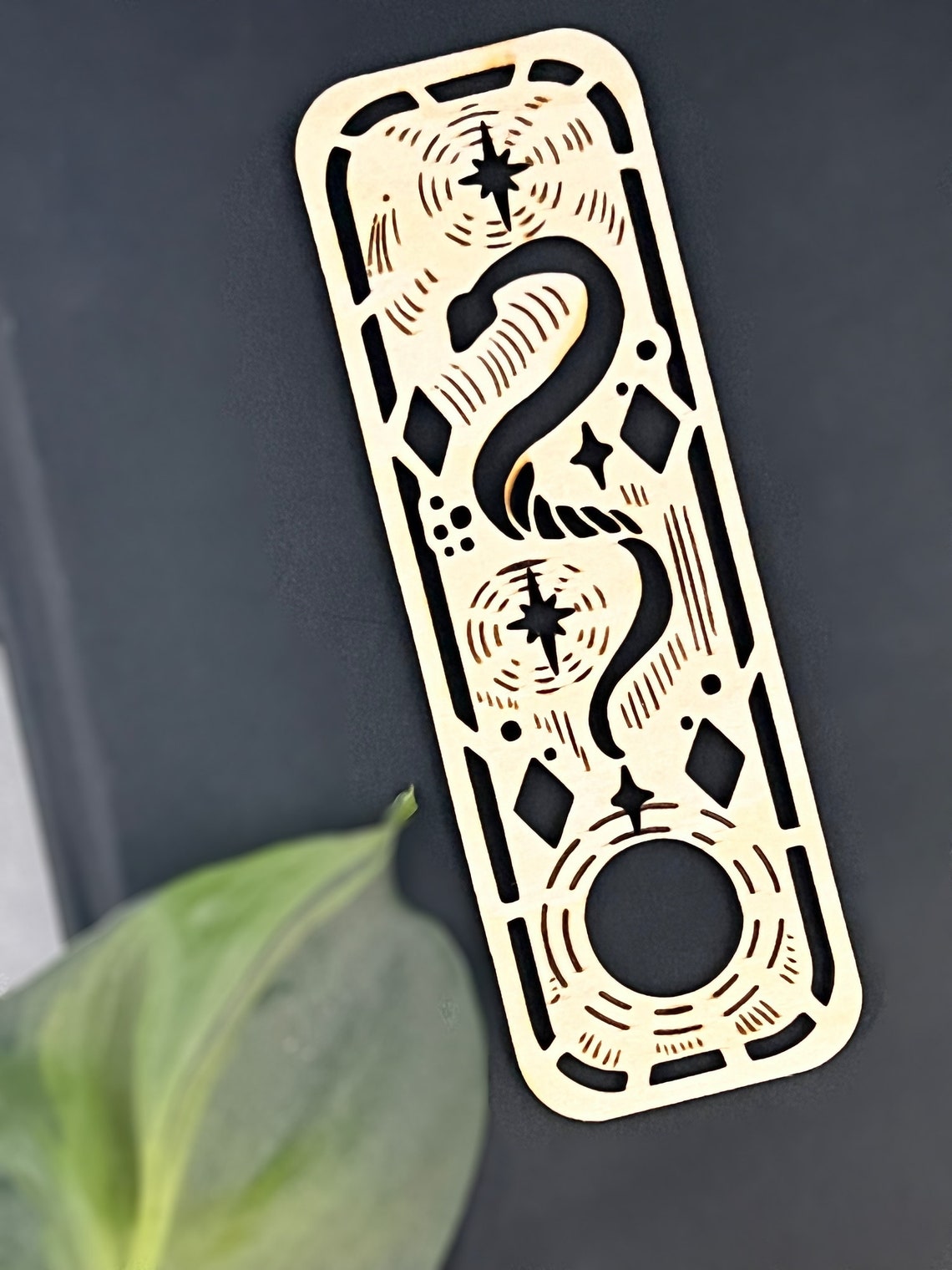 Wood Snake Engraved Bookmark, Unique Mystical Snake Doodle Design 1 ...