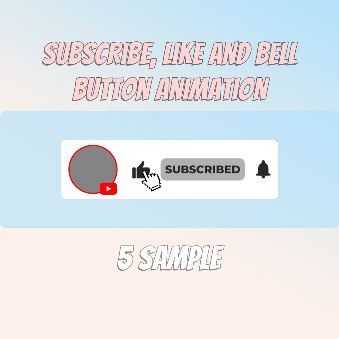 Custom Animated Youtube Subscribe Like and Bell Call to - Etsy