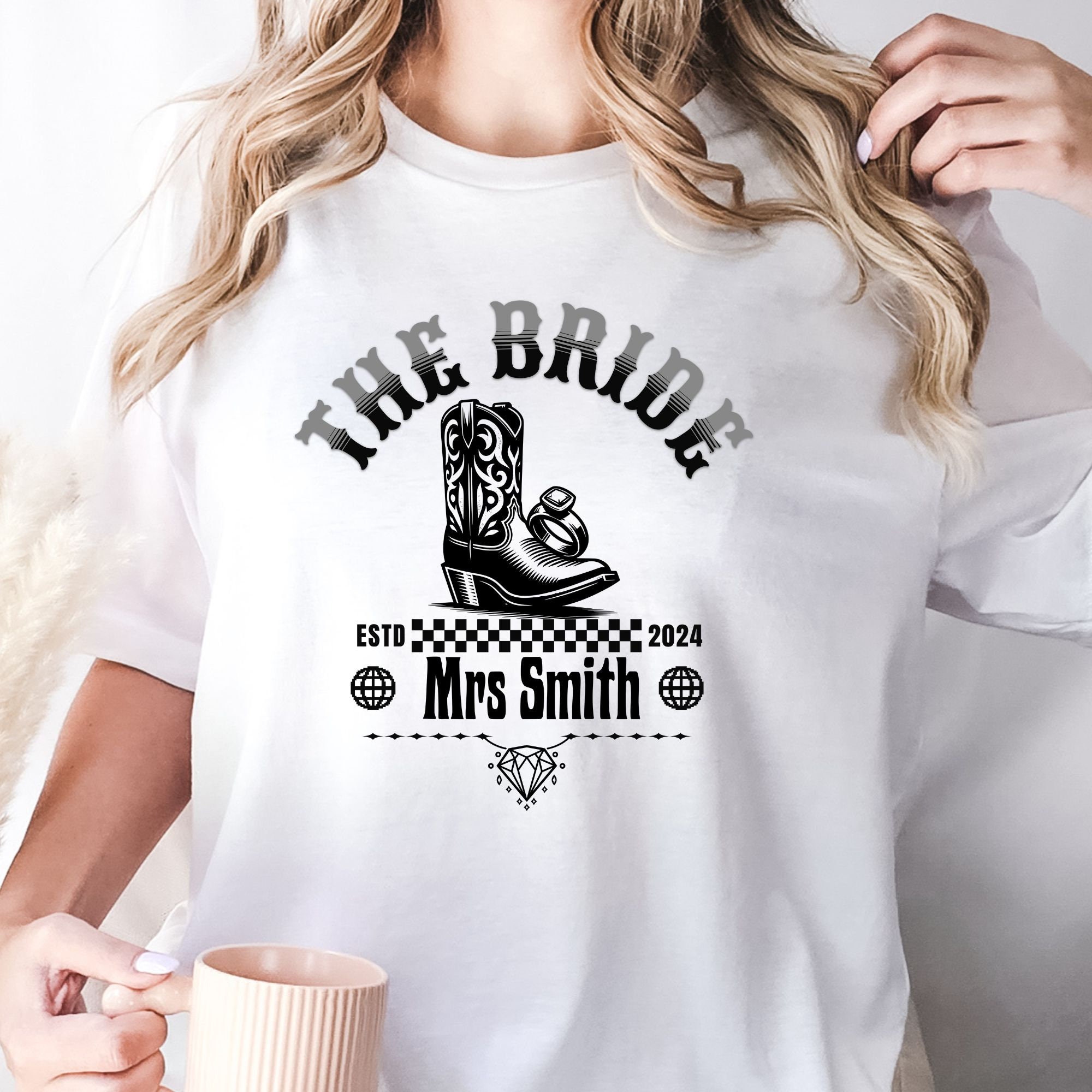 Personalised Hen Party T Shirts Western Themed Team Bride Custom T