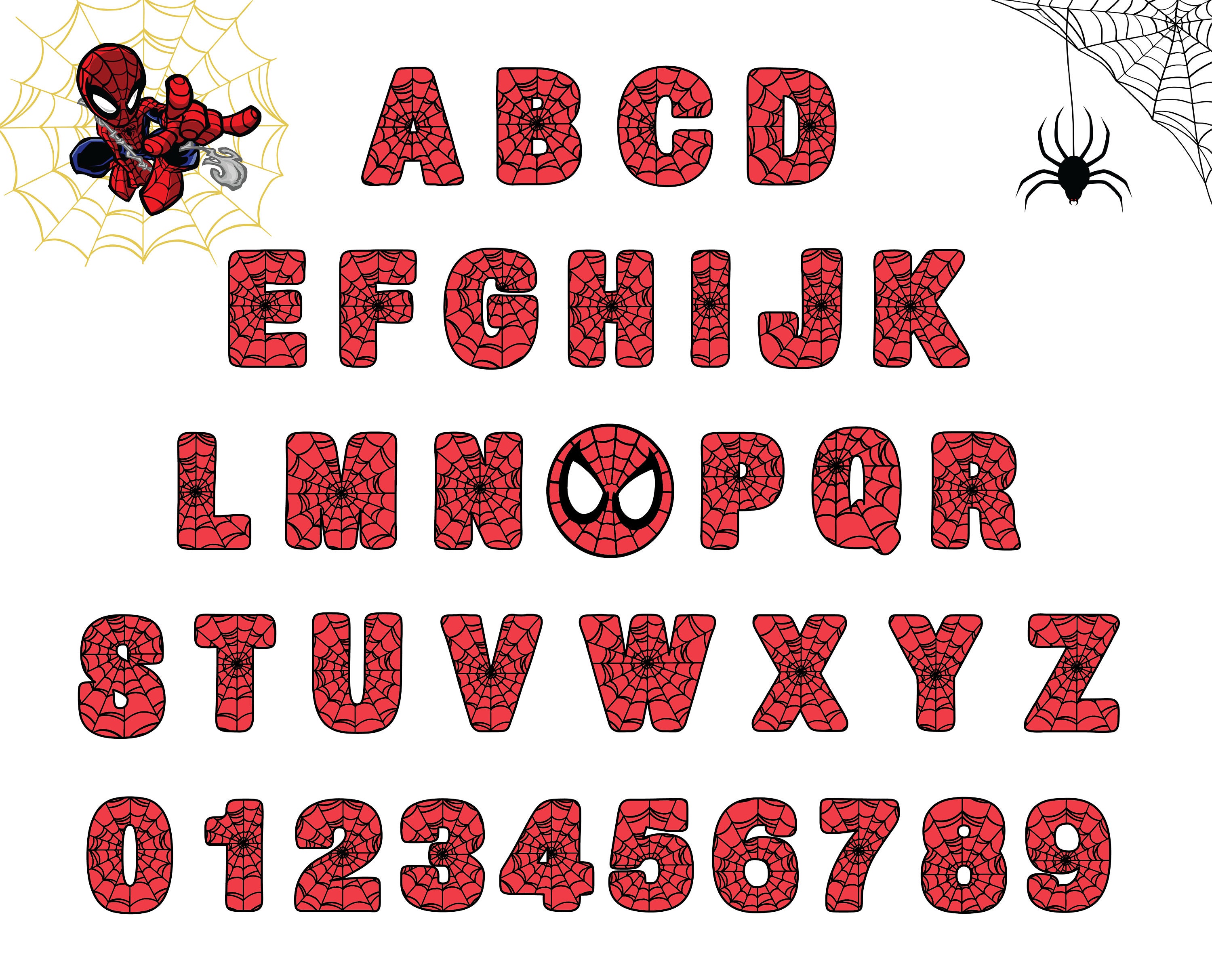 Spider Alphabet PNG, Spider Letters Font Png,spider Font Dxf ...