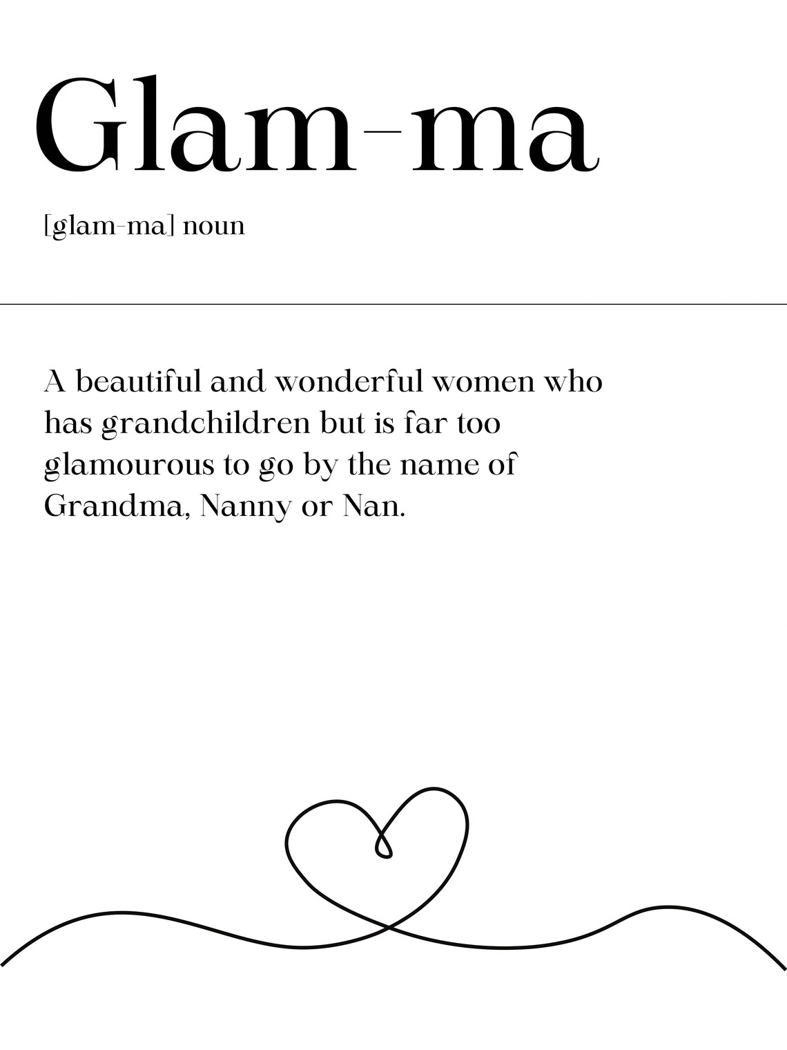 Glam-ma Noun Definition Digital Print Art - Etsy