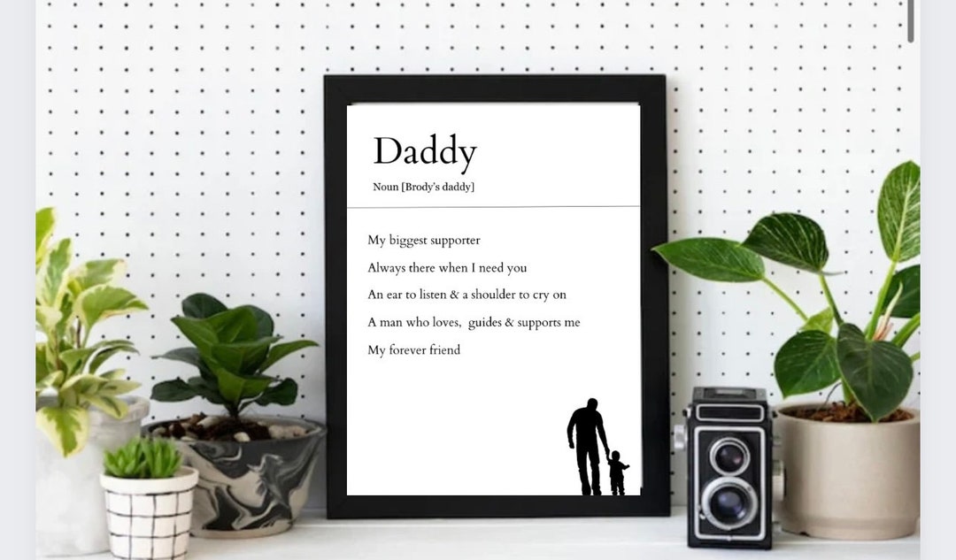 Personalised Daddy Noun Definition Picture Print - Etsy