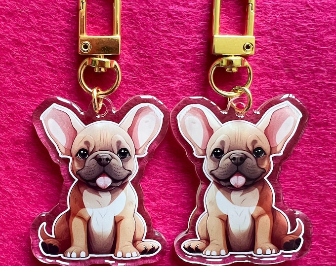 Frenchie Keyring Personalised Pet Keyring French Bulldog Memory Charm ...