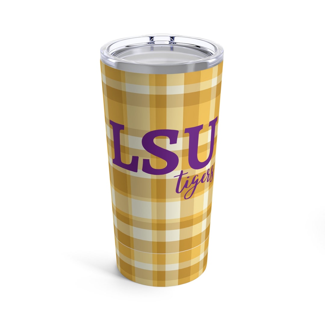 LSU TIGERS Gold Plaid Game Day Tumbler - Etsy