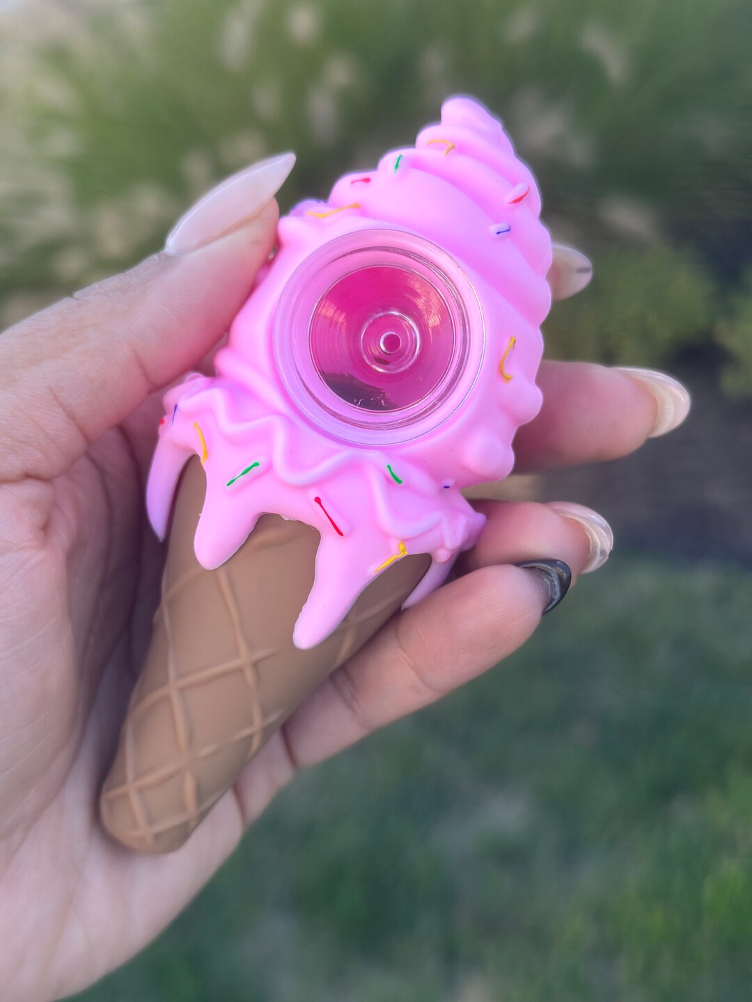 Ice Cream Silicone Pipes With Glass Bowl, Silicone Pipes, Glass Bowl ...