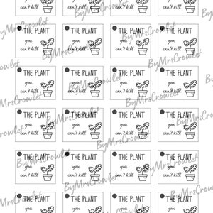 PRINTABLE Plant Labels, Digital PDF Cutout Tags for Crochet Plants and ...