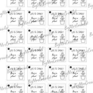 PRINTABLE Plant Labels, Digital PDF Cutout Tags for Crochet Plants and ...
