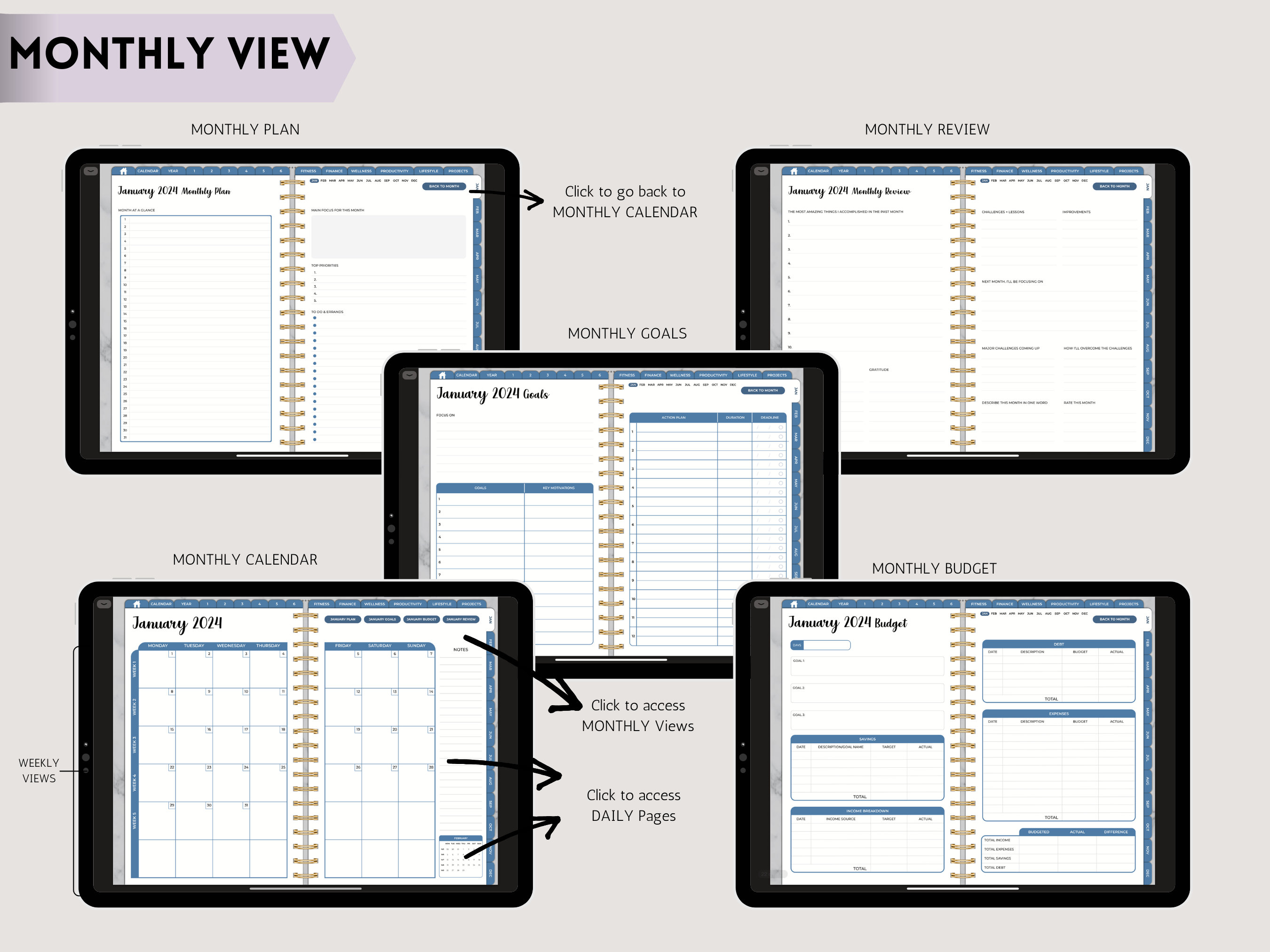2024 All-in-one Ultimate Digital Planner Bundle, Free Goodnotes ...