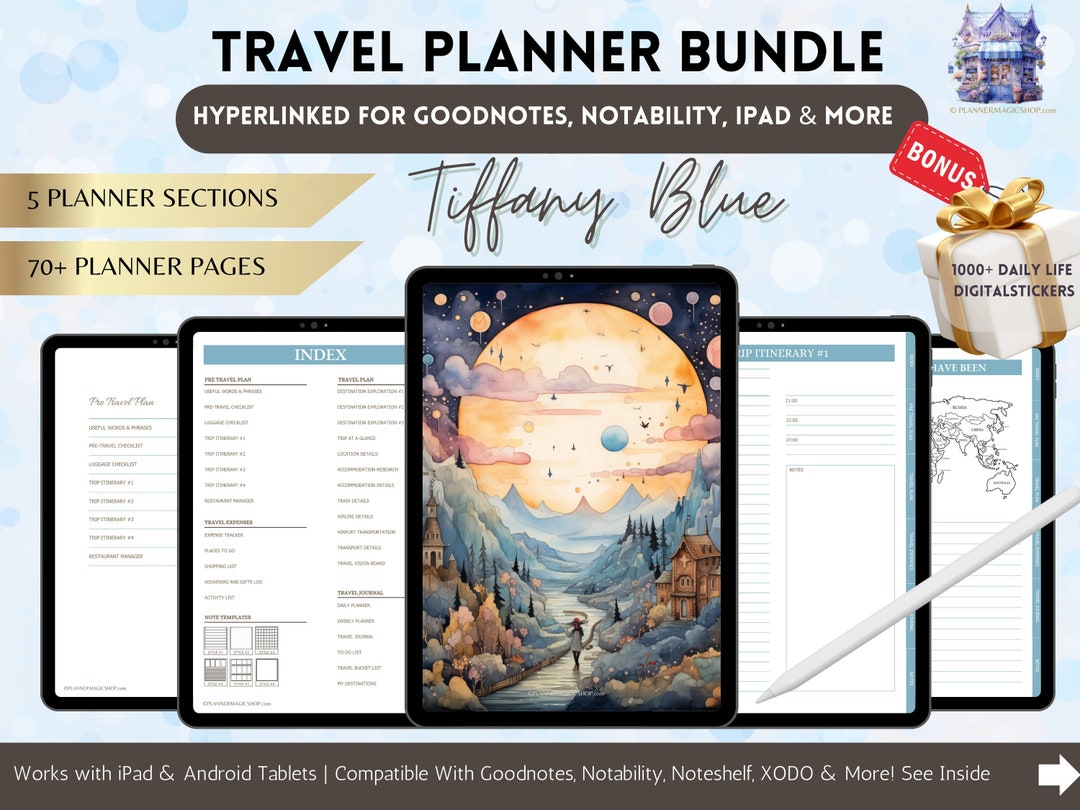 Digital Travel Planner Bundle, Travel Journal Goodnotes, Goodnotes ...
