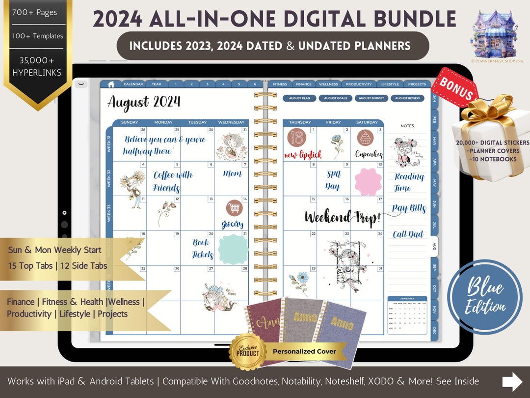 2024 All-in-one Ultimate Digital Planner Bundle, Free Goodnotes ...