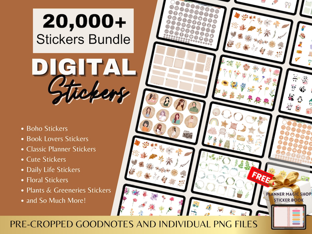 20,000+ Goodnotes Sticker Bundle, Digital Planner Stickers, Modern Digi ...