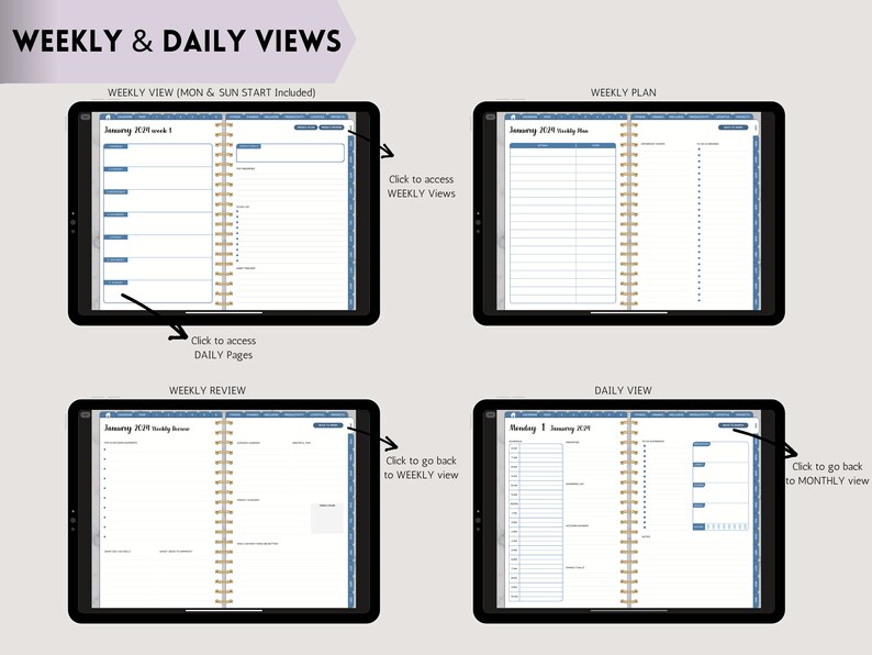 2024 All-in-one Ultimate Digital Planner Bundle, Free Goodnotes ...