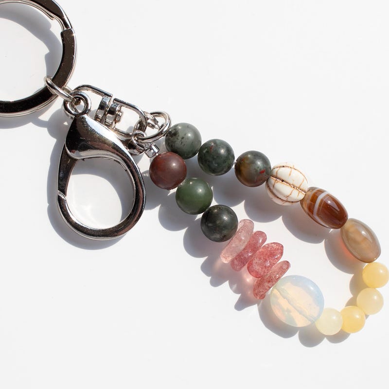 Gemstone Keychain - Etsy