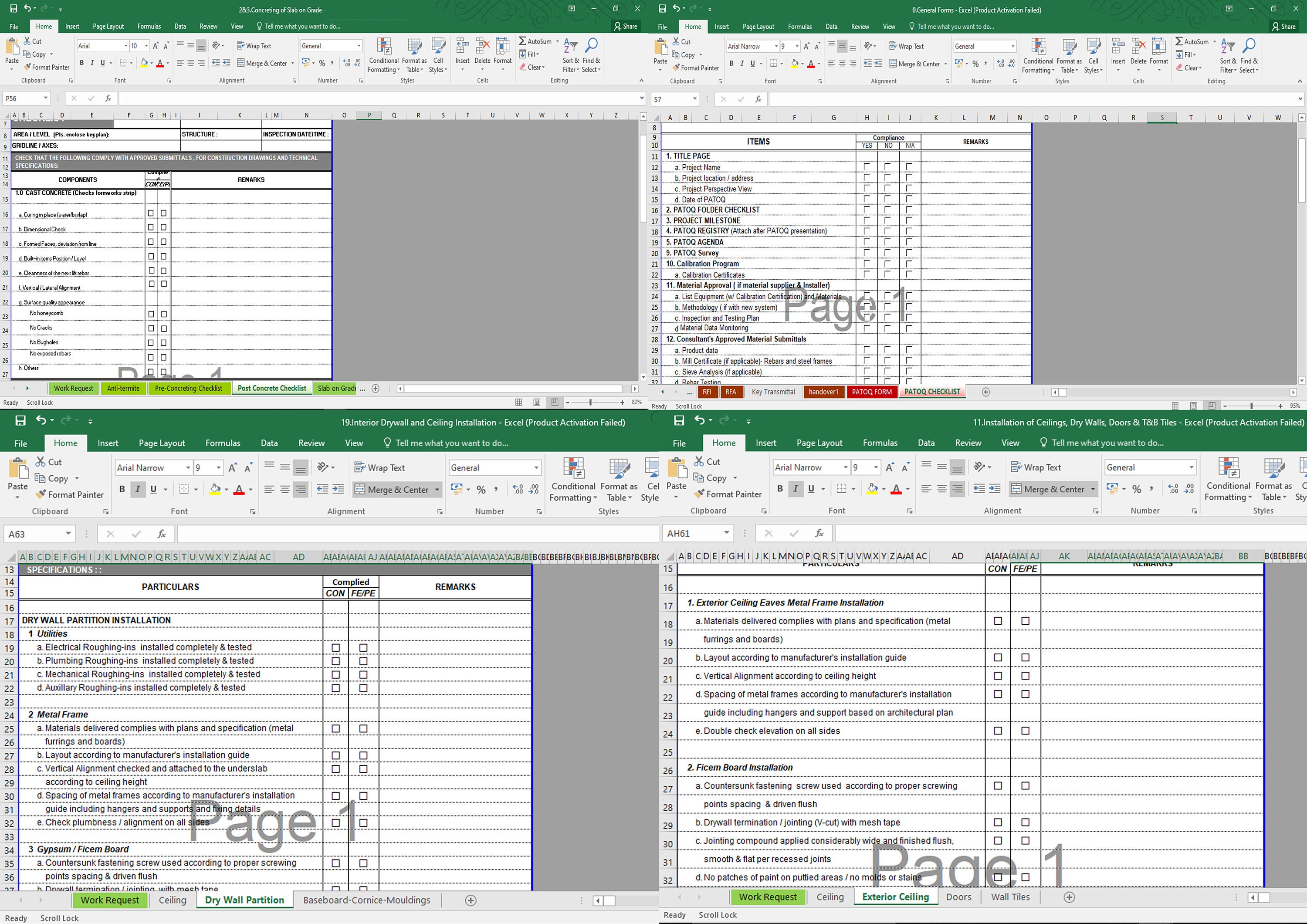 Detailed Construction Management Template | Quality Assurance and ...