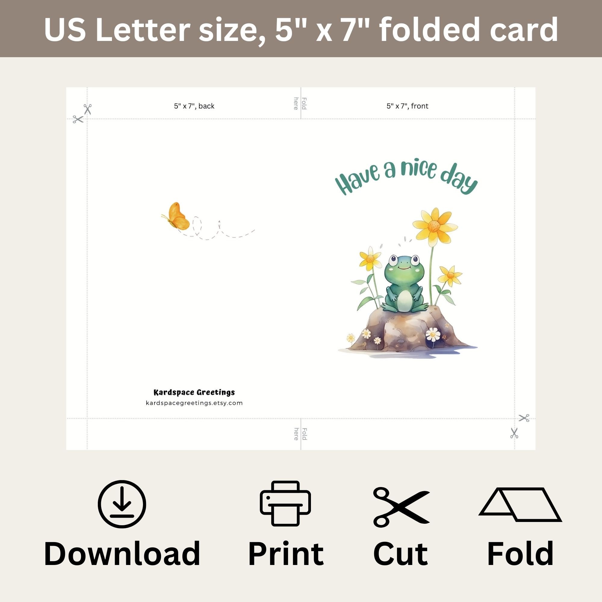 Have a Nice Day, Printable Greeting Card, Card for Friend, Instant ...