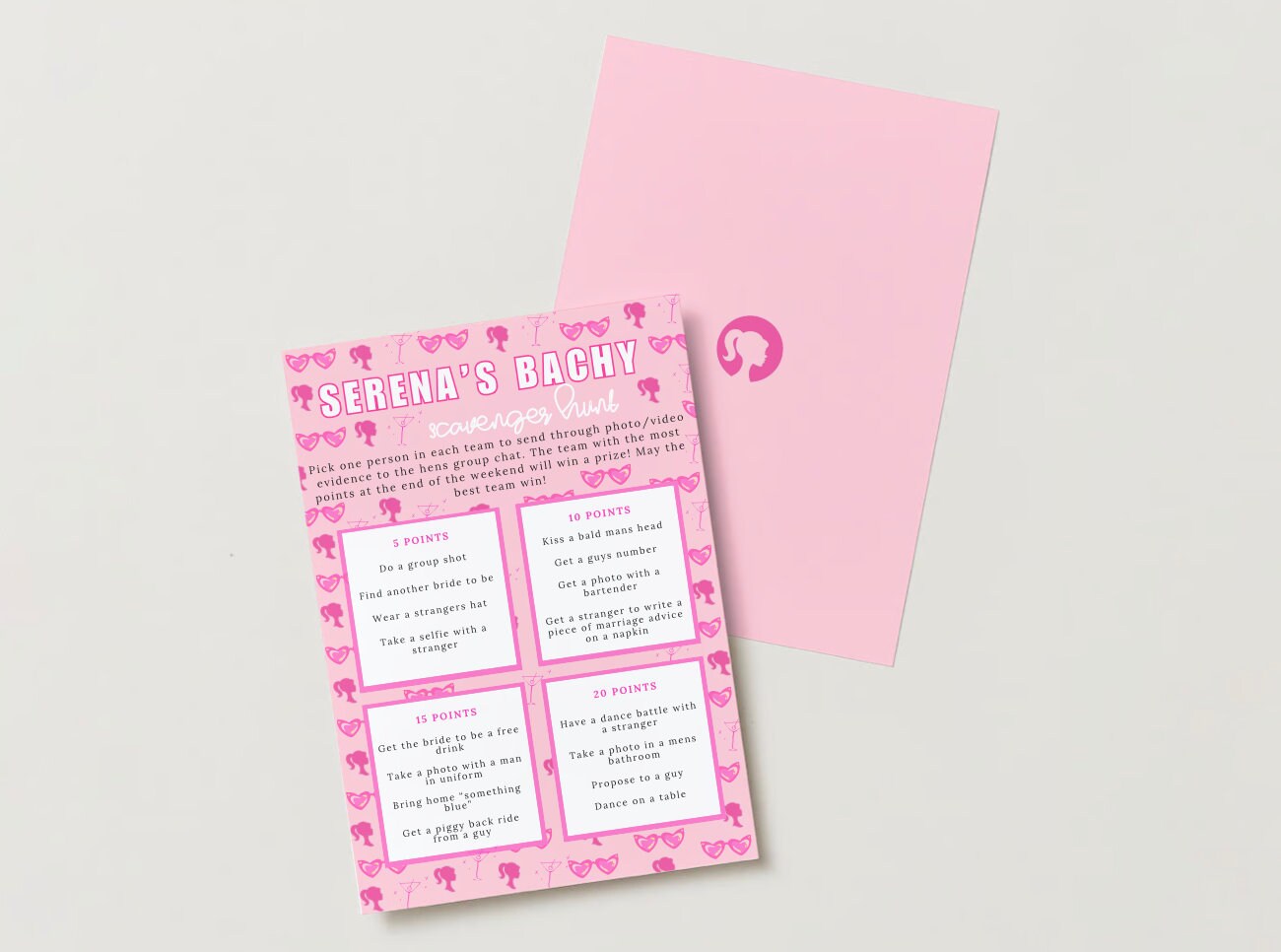 Barbie Themed Hens Scavenger Hunt Game - Etsy