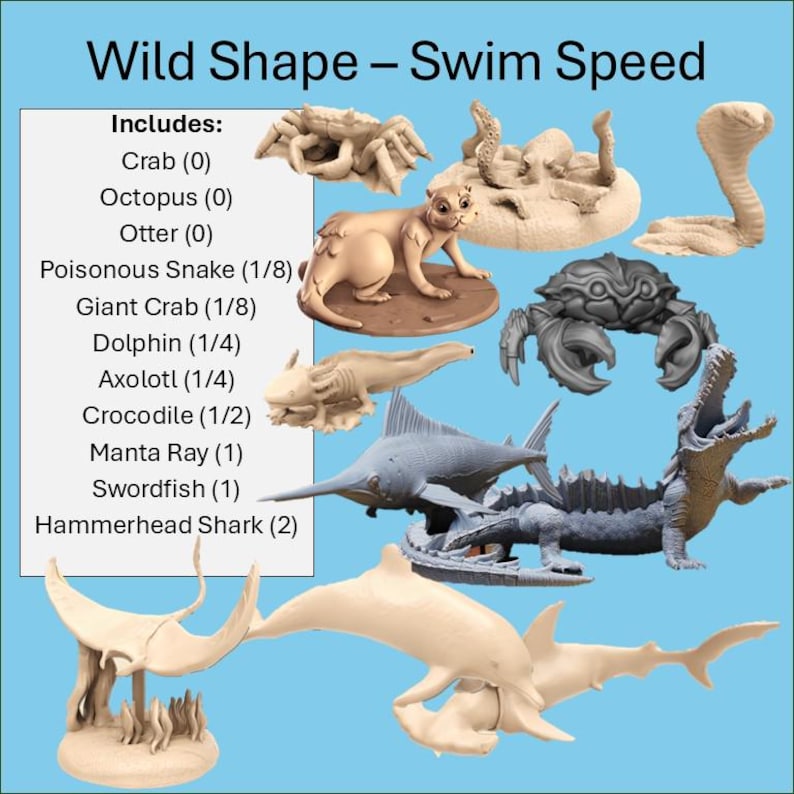 Druid Wild Shape - Grouped by CR - Etsy