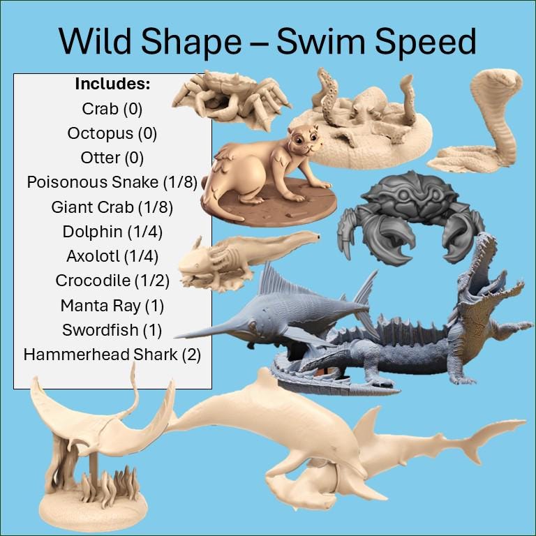 Druid Wild Shape - Grouped by CR - Etsy