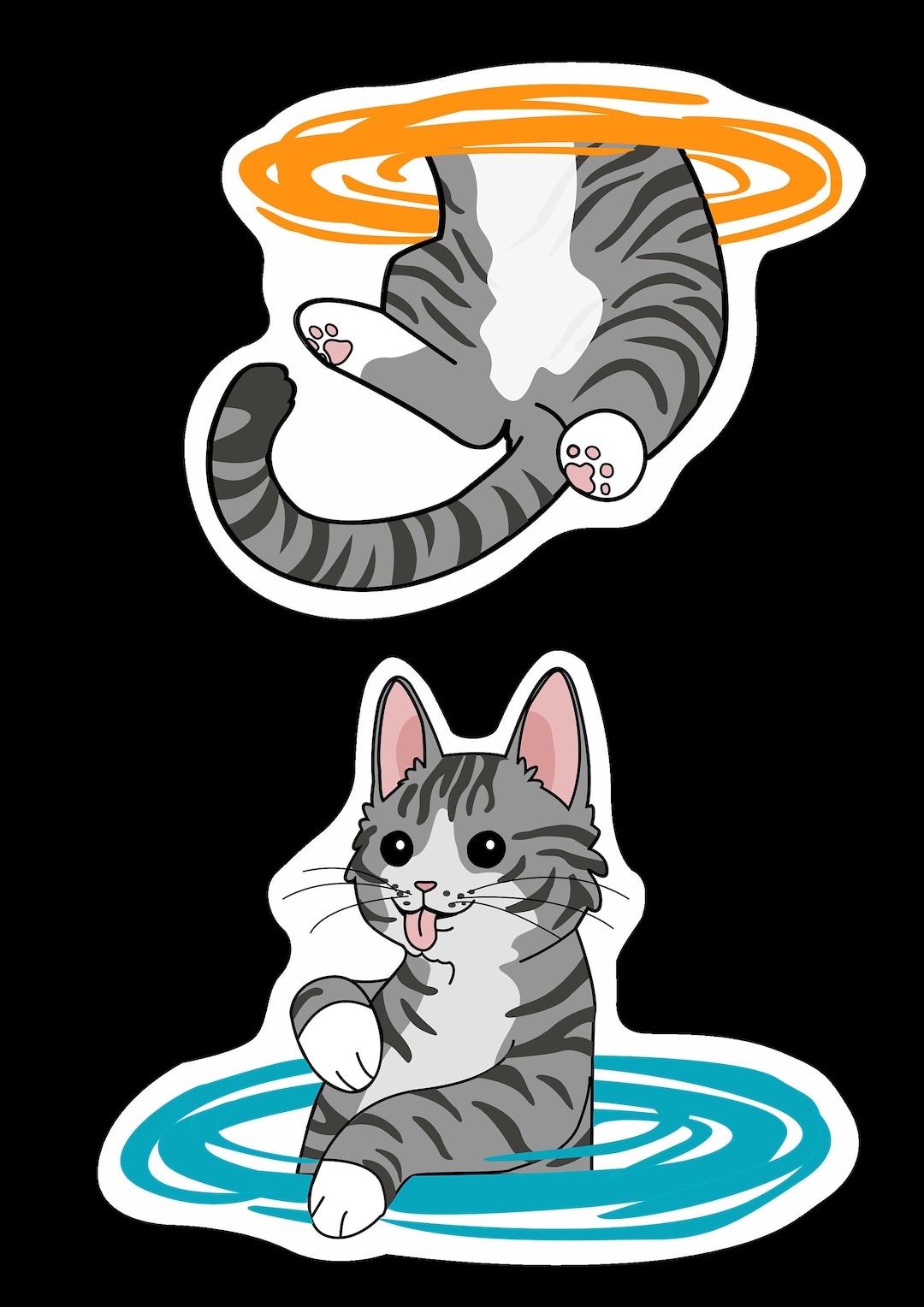 Portal Cat Stickers - Etsy