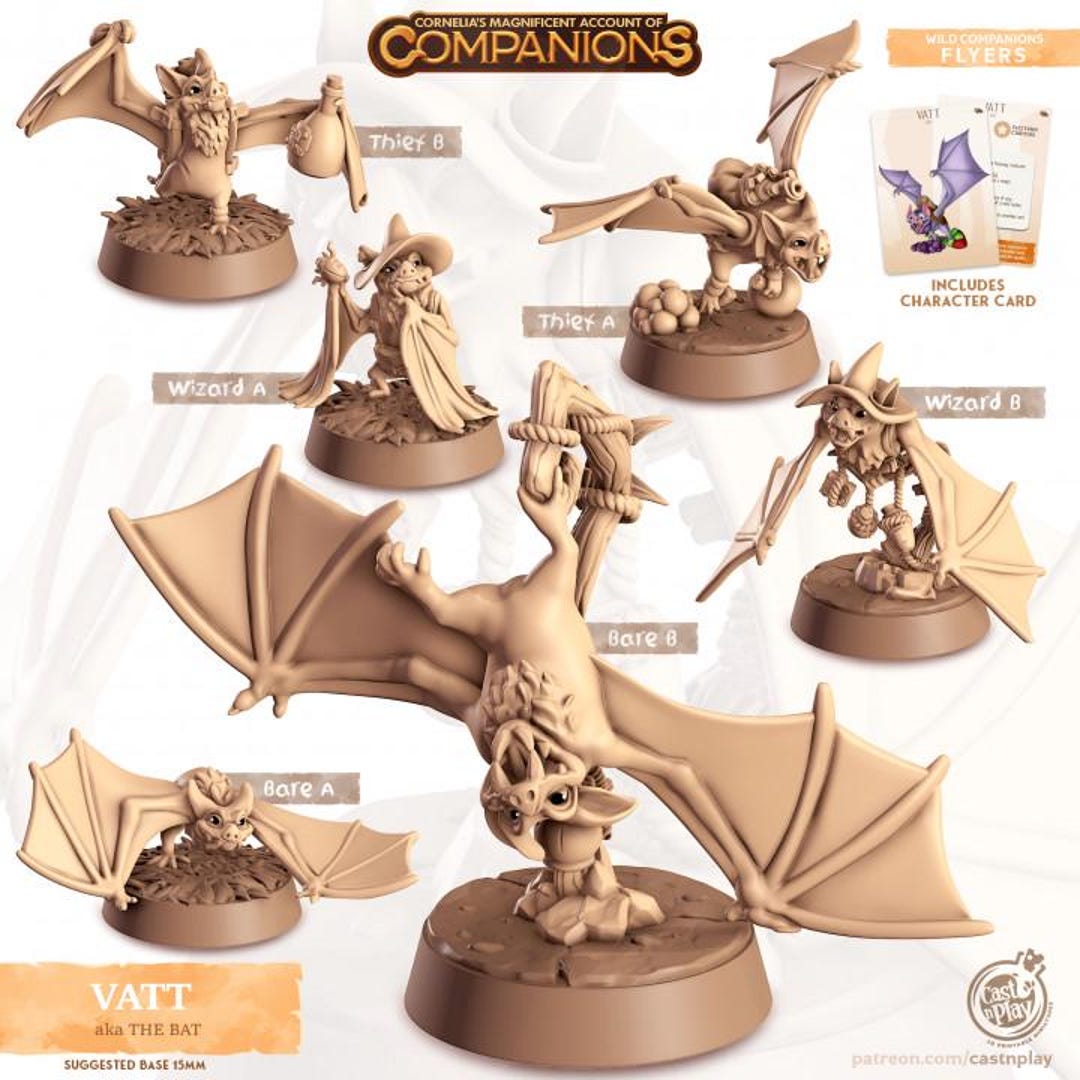 Bat - Multiple Poses With or Without Gear - Etsy