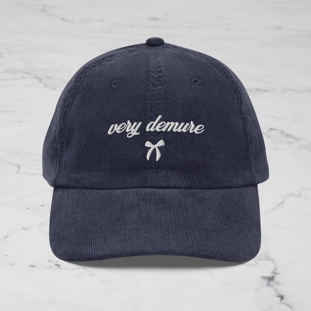 Coquette Very Demure Cap Embroidered Corduroy Cap Demure Very Mindful ...