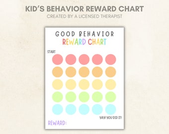 Kid Behavior Chart Kid Behavior Reward Chart Child Behavior Chart for ...