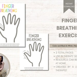 Kid Finger Breathing Exercise Coping Skills Worksheet Kid Breathing ...