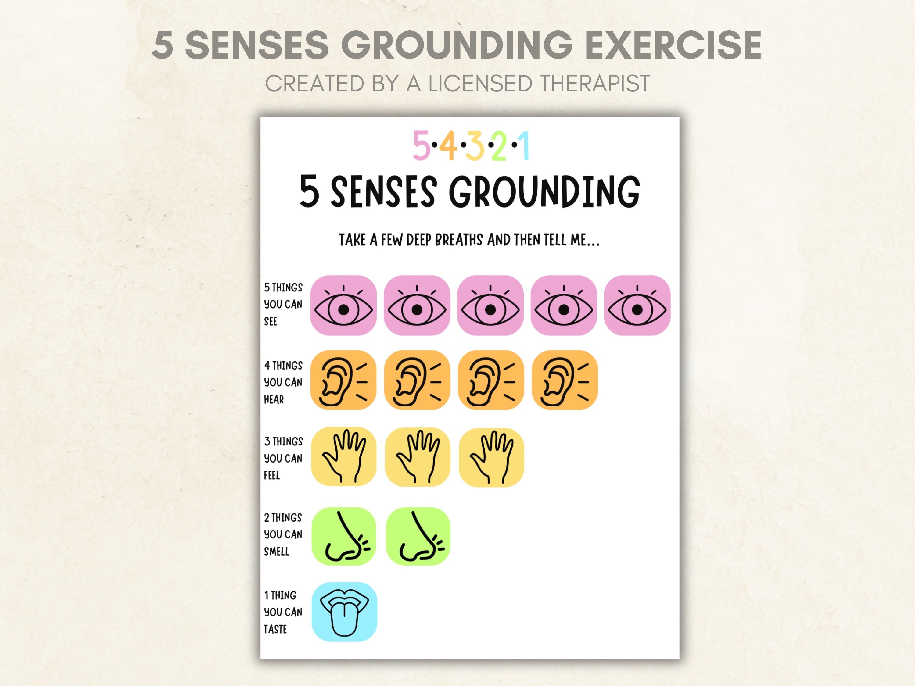 Kid Grounding Exercises Therapist Grounding Exercise Worksheet Kid ...
