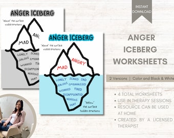 Kids Anger Therapy Worksheet - Etsy