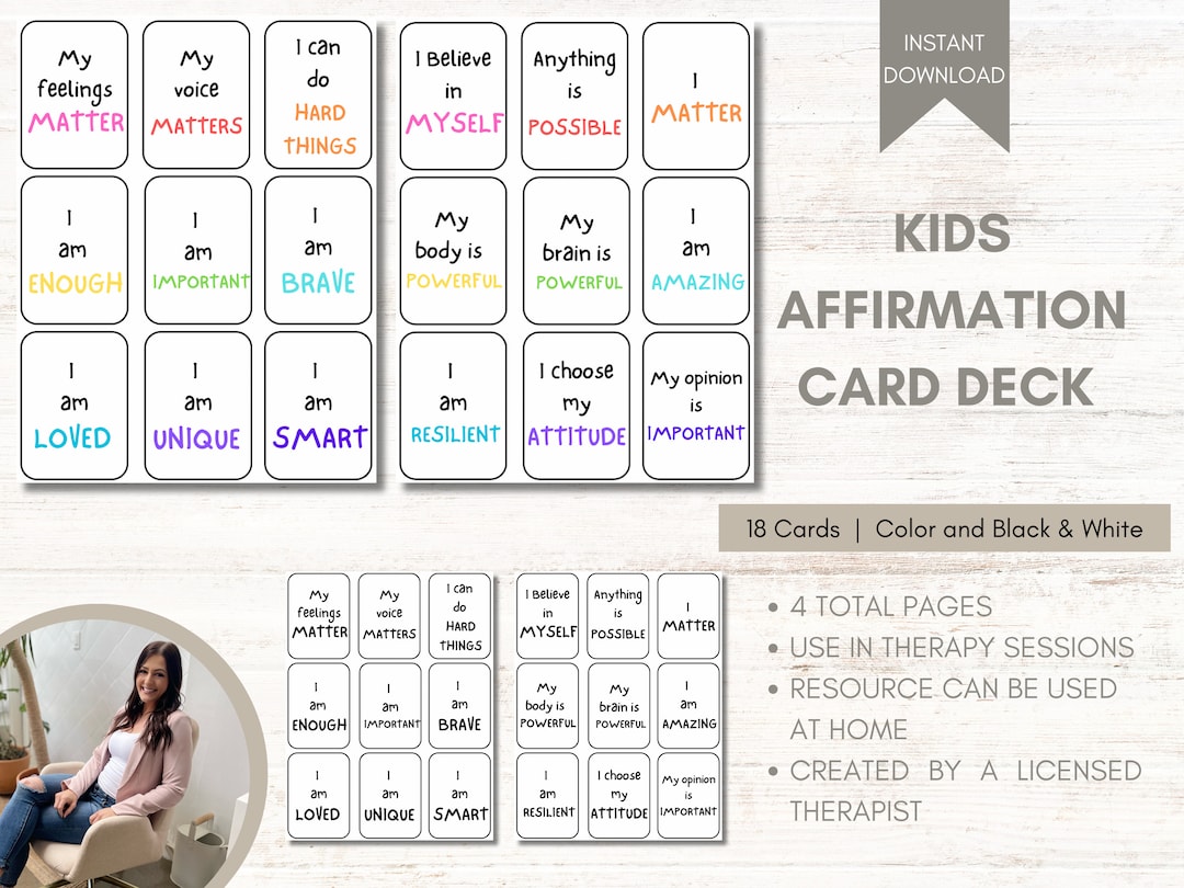 Kids Affirmation Cards Emotion Cards Toddler Kid Emotion Regulation Kid ...