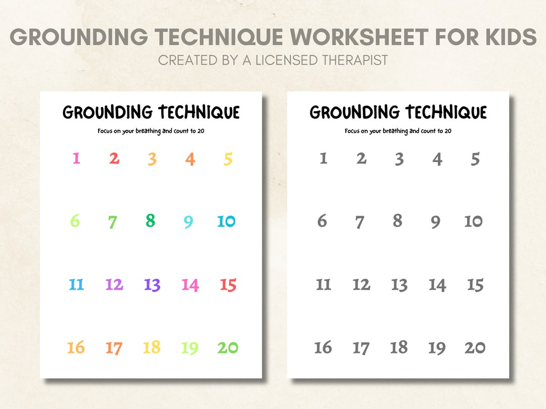 Grounding Technique Worksheet Kids Coping Skills Therapy Worksheet Kid ...