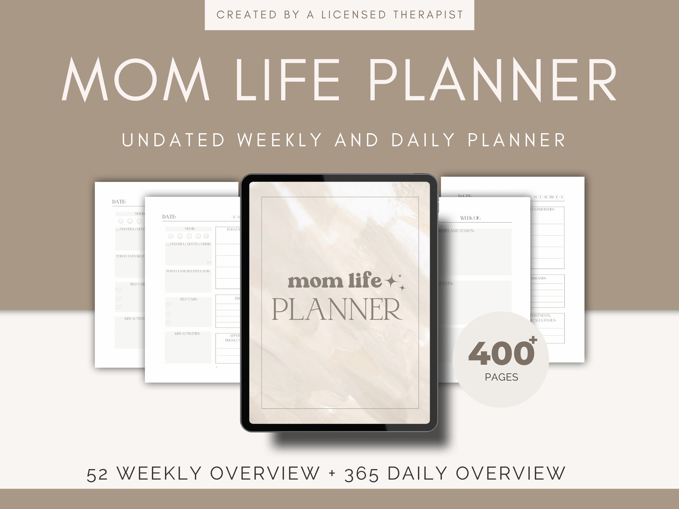 Mom Life Planner Busy Mom Planner Undated Planner Weekly and Daily ...