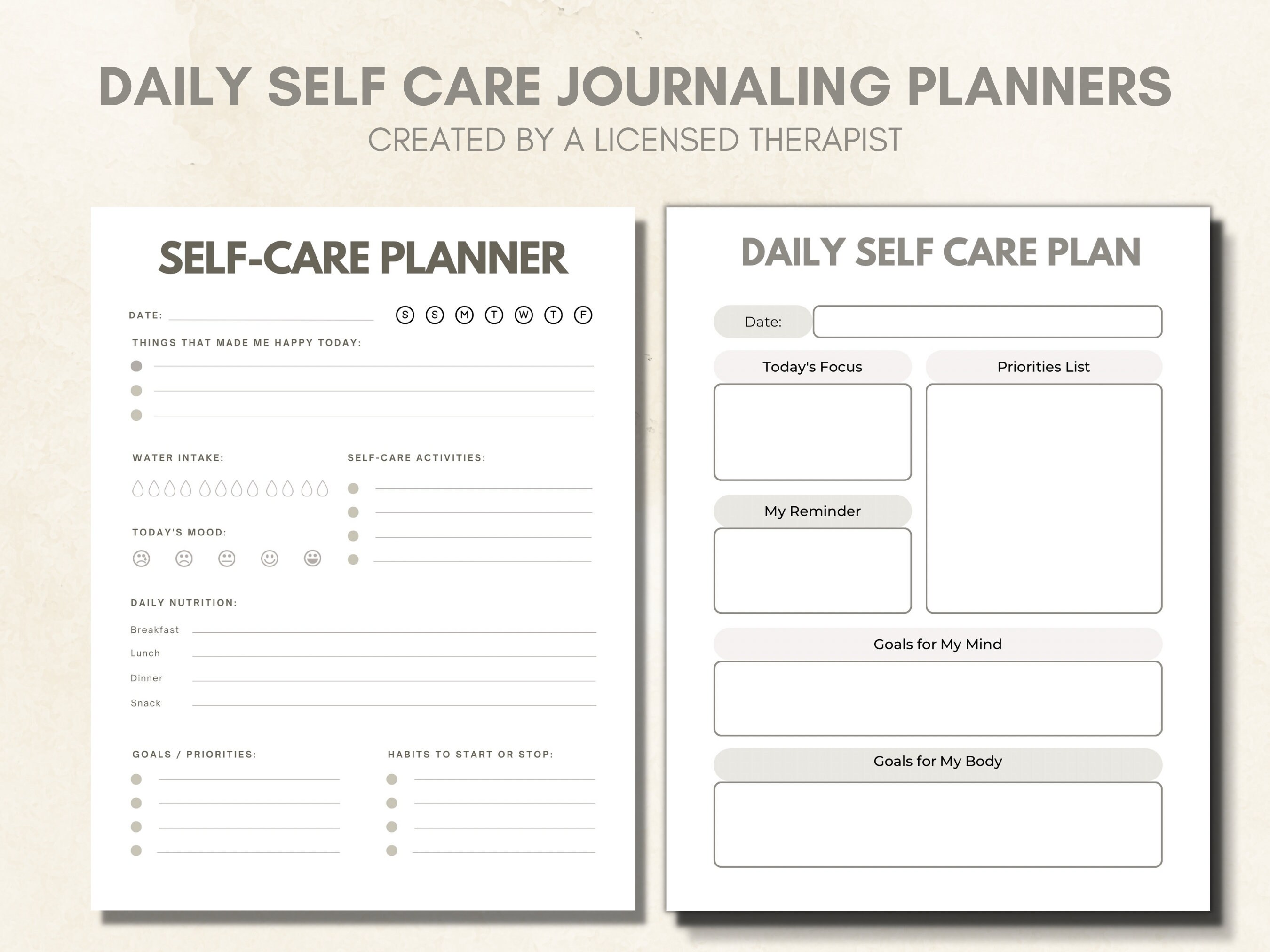 Self Care Daily Tracker Daily Self Care Planner Self Care Journal ...