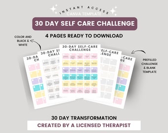 30 Day Self Care Challenge Self Care Daily Worksheet Self Care Busy Mom ...