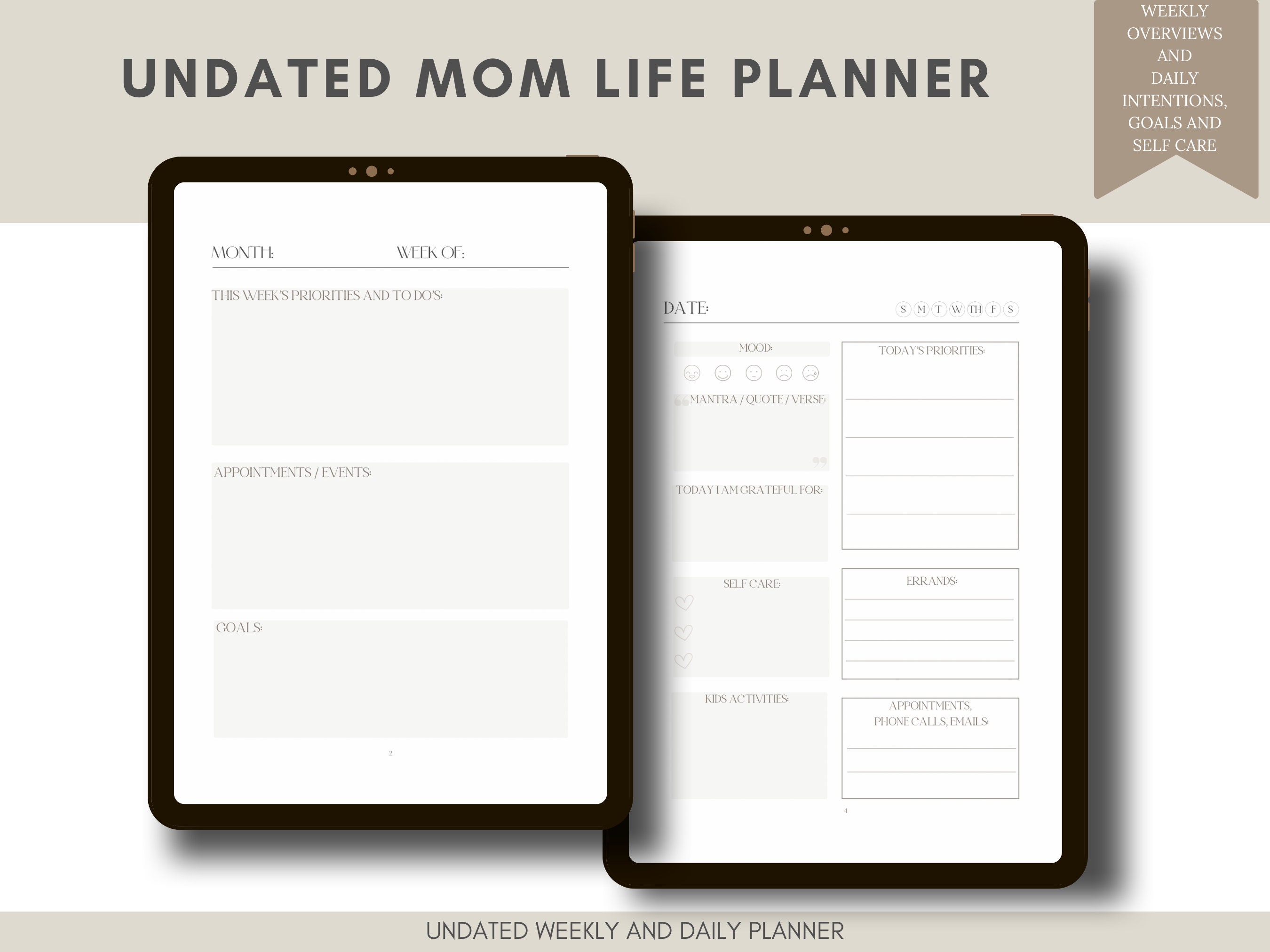 Mom Life Planner Busy Mom Planner Undated Planner Weekly and Daily ...