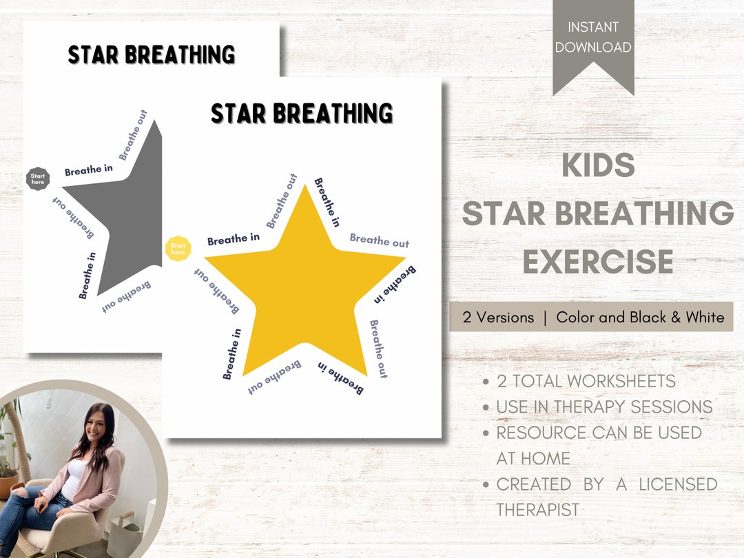 Mindful Breathing Worksheets Kid Anxiety Breathing Exercise Cards ...