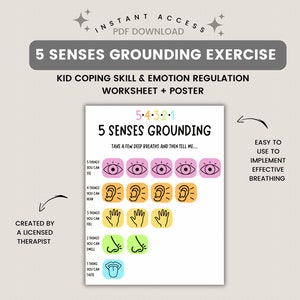 Kid Grounding Exercises Therapist Grounding Exercise Worksheet Kid ...