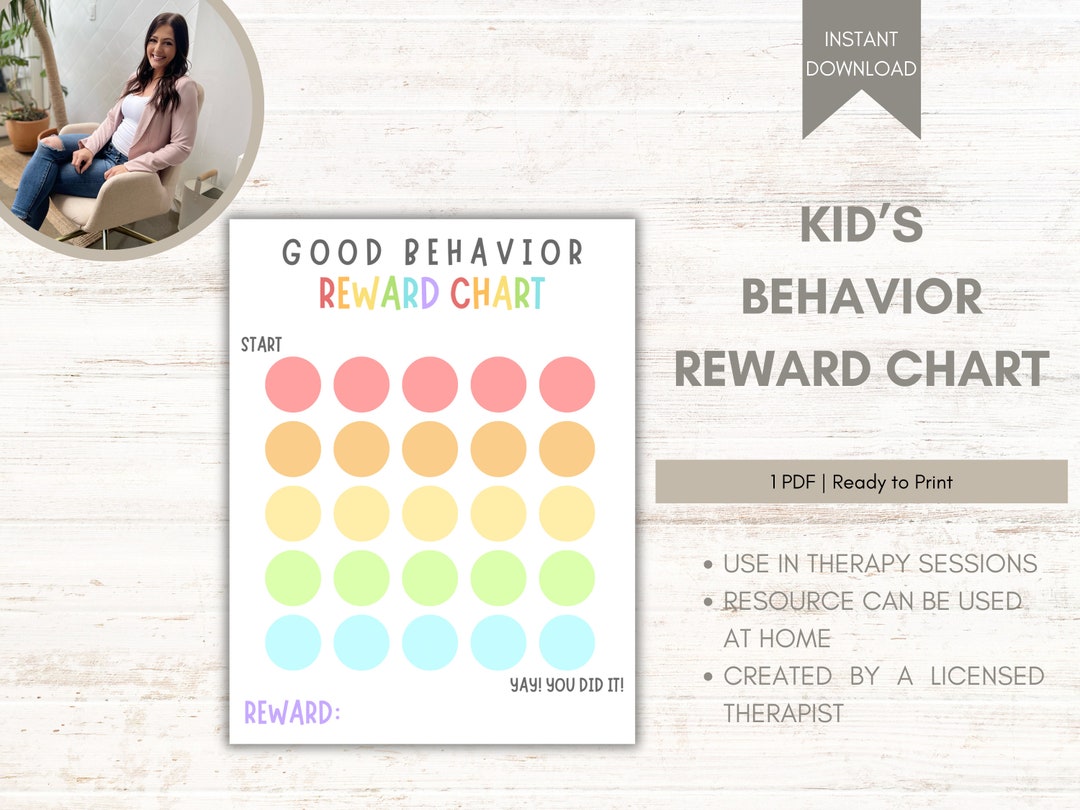 Kid Behavior Chart Kid Behavior Reward Chart Child Behavior Chart for ...