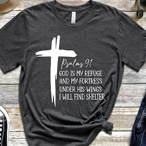 Christian Shirt, Bible Verse Shirt, Psalms 91 Shirts for Women ...