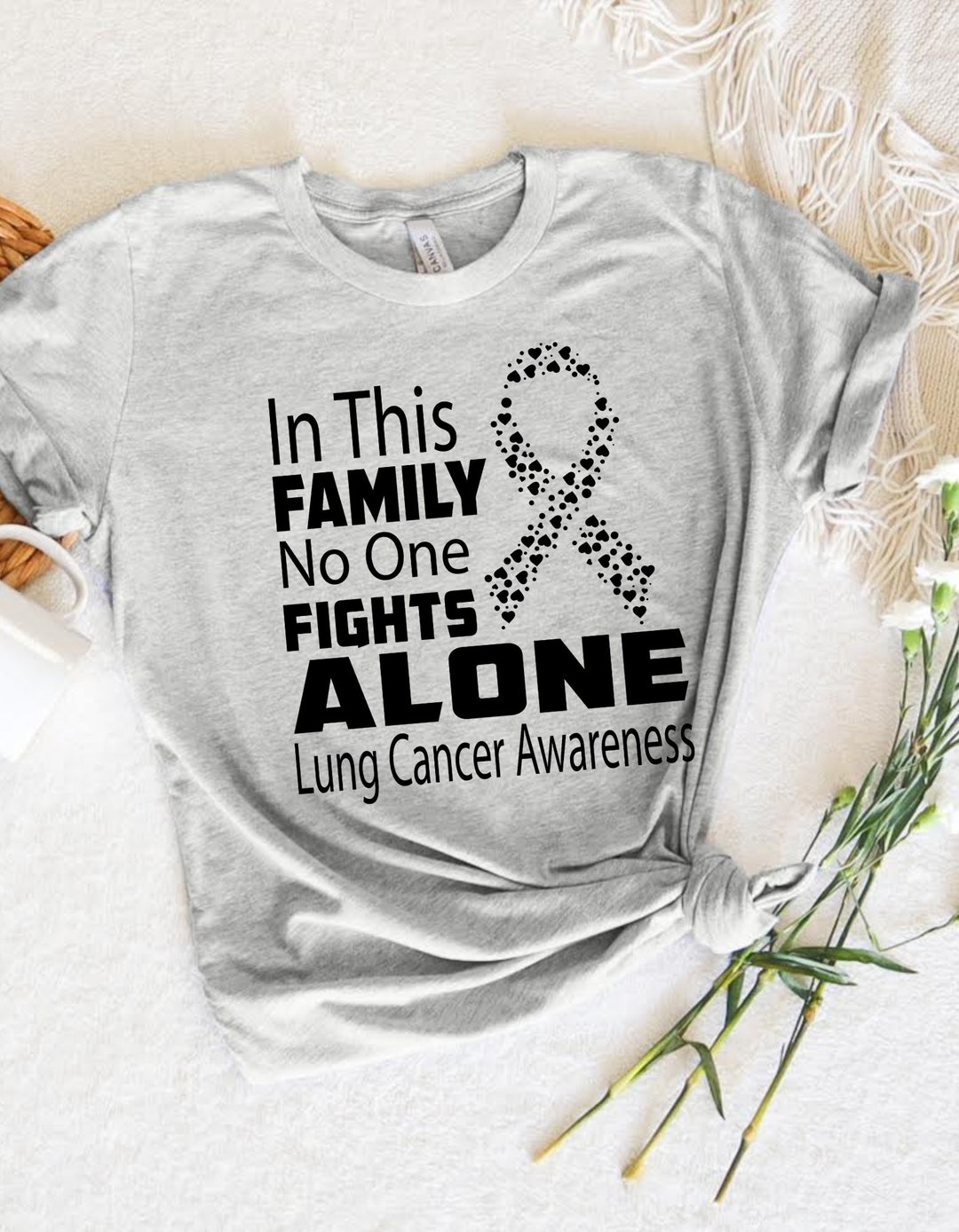 Lung Cancer Awareness Shirt, in This Family No One Fights Alone Tee ...