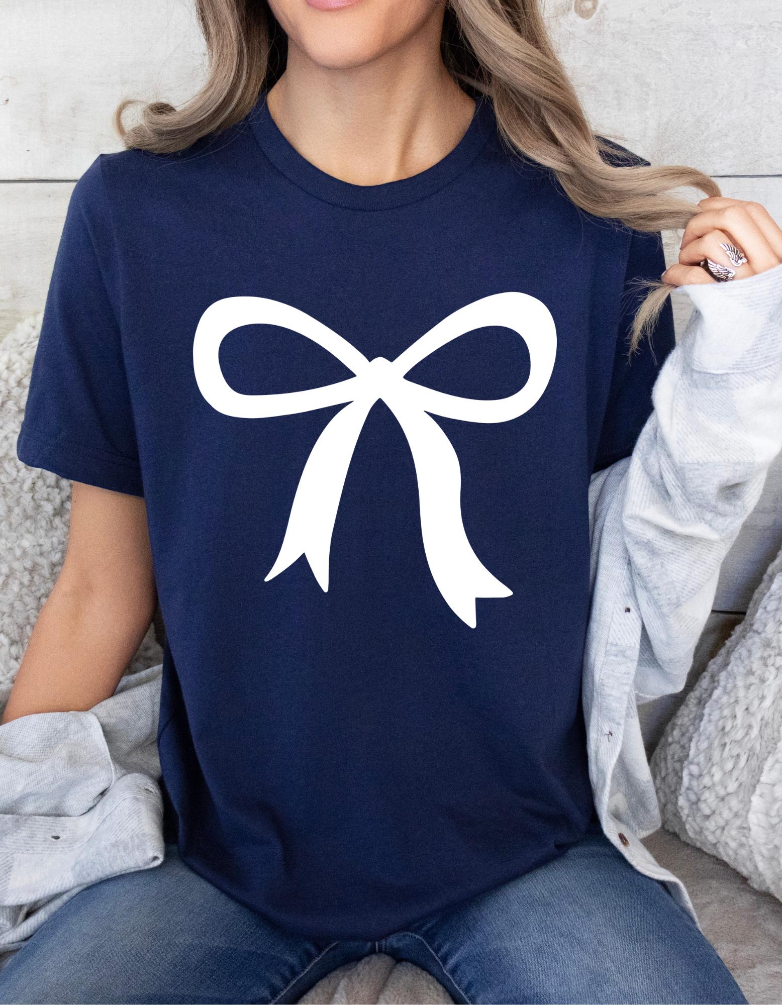 Cute Ribbon Bow Shirt, Coquette Bow T-shirt, Trendy Bow Tee, Gift for ...