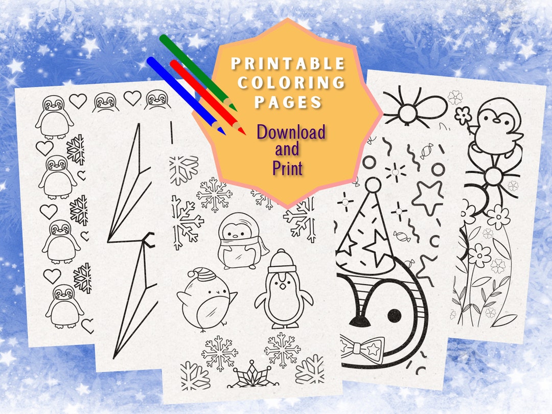 12 Printable Penguin Coloring Pages Kids Festive Coloring Sheets ...