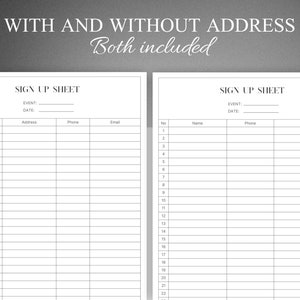 Sign up Sheet Template Fully-editable in Canva Printable Sign up Form ...
