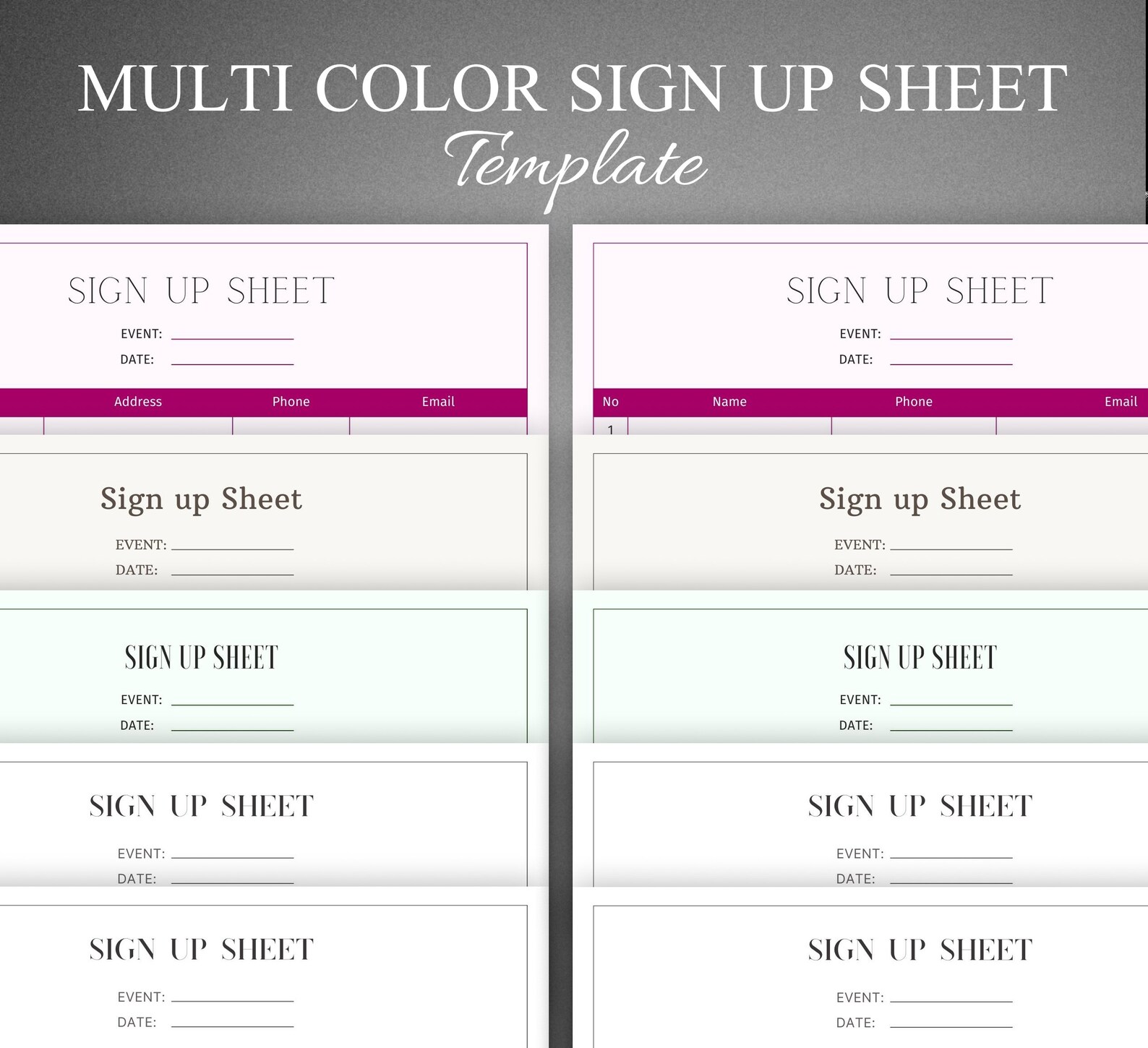 Sign up Sheet Template Fully-editable in Canva Printable Sign up Form ...