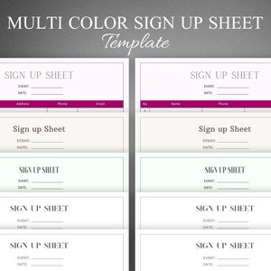 Sign up Sheet Template Fully-editable in Canva Printable Sign up Form ...