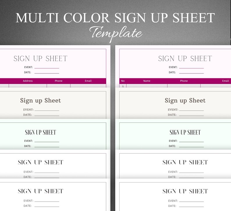 Sign up Sheet Template Fully-editable in Canva Printable Sign up Form ...