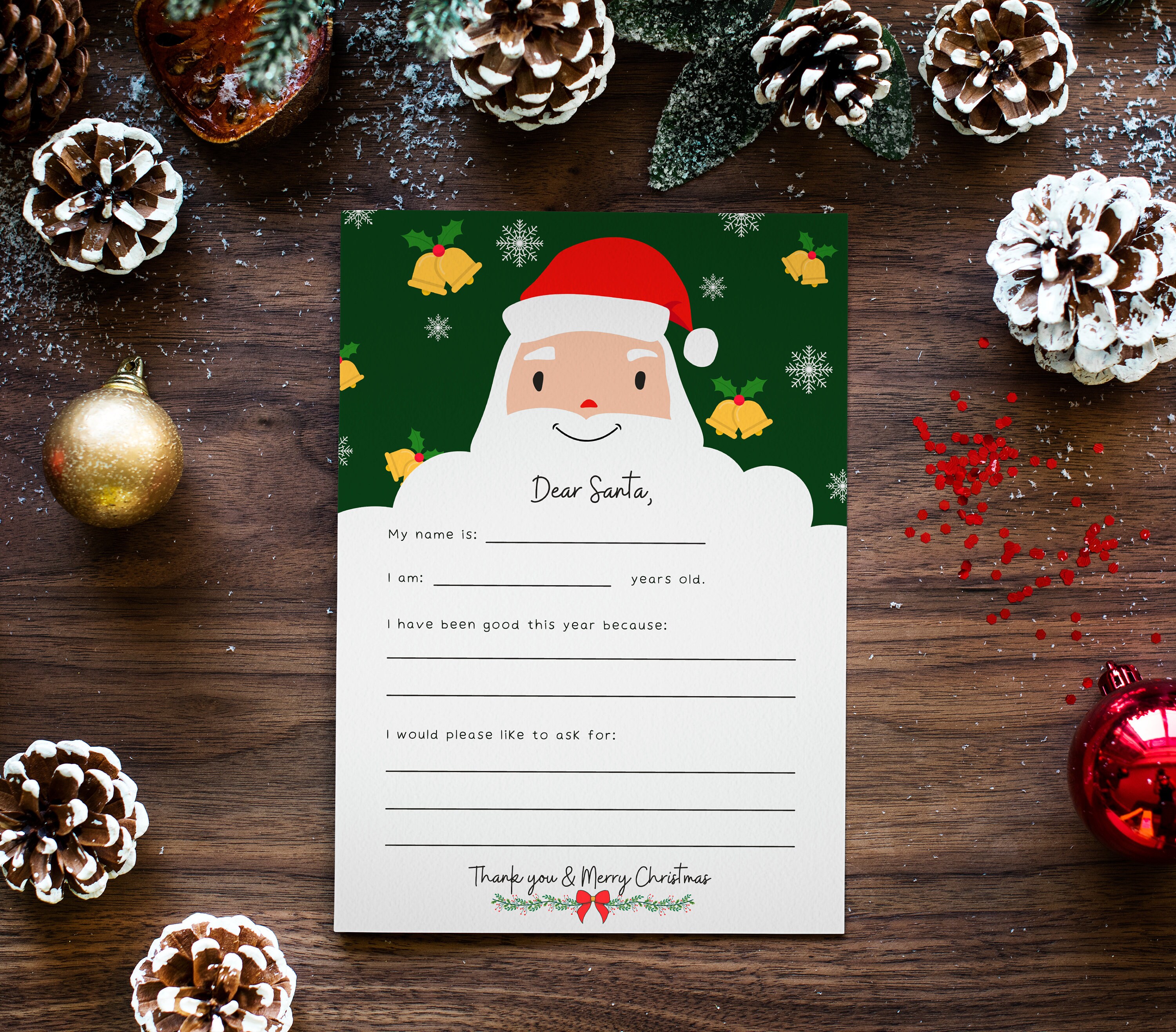 PRINTABLE Letter to Santa Kids Letter to Santa Santa Letter Father ...