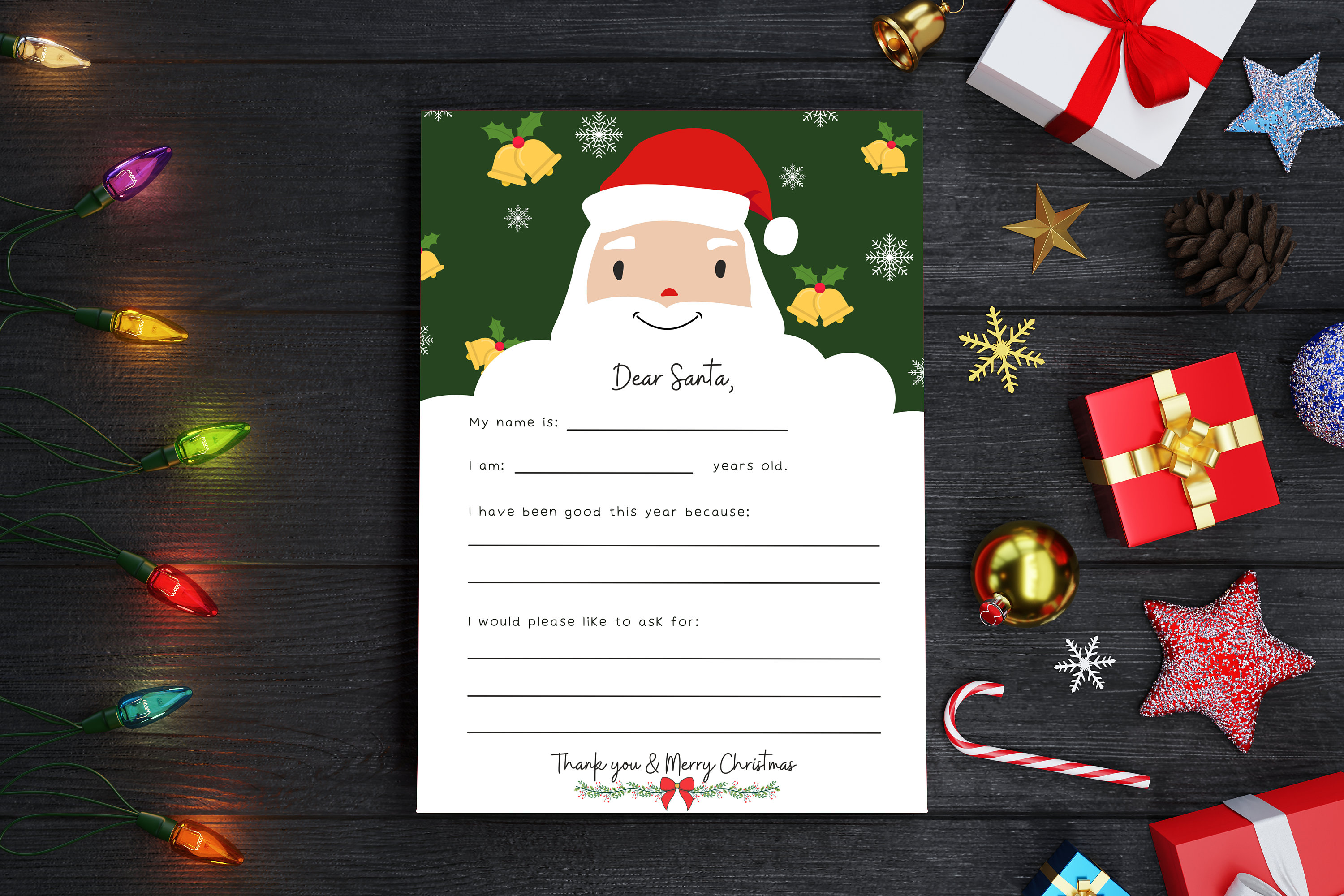 PRINTABLE Letter to Santa Kids Letter to Santa Santa Letter Father ...