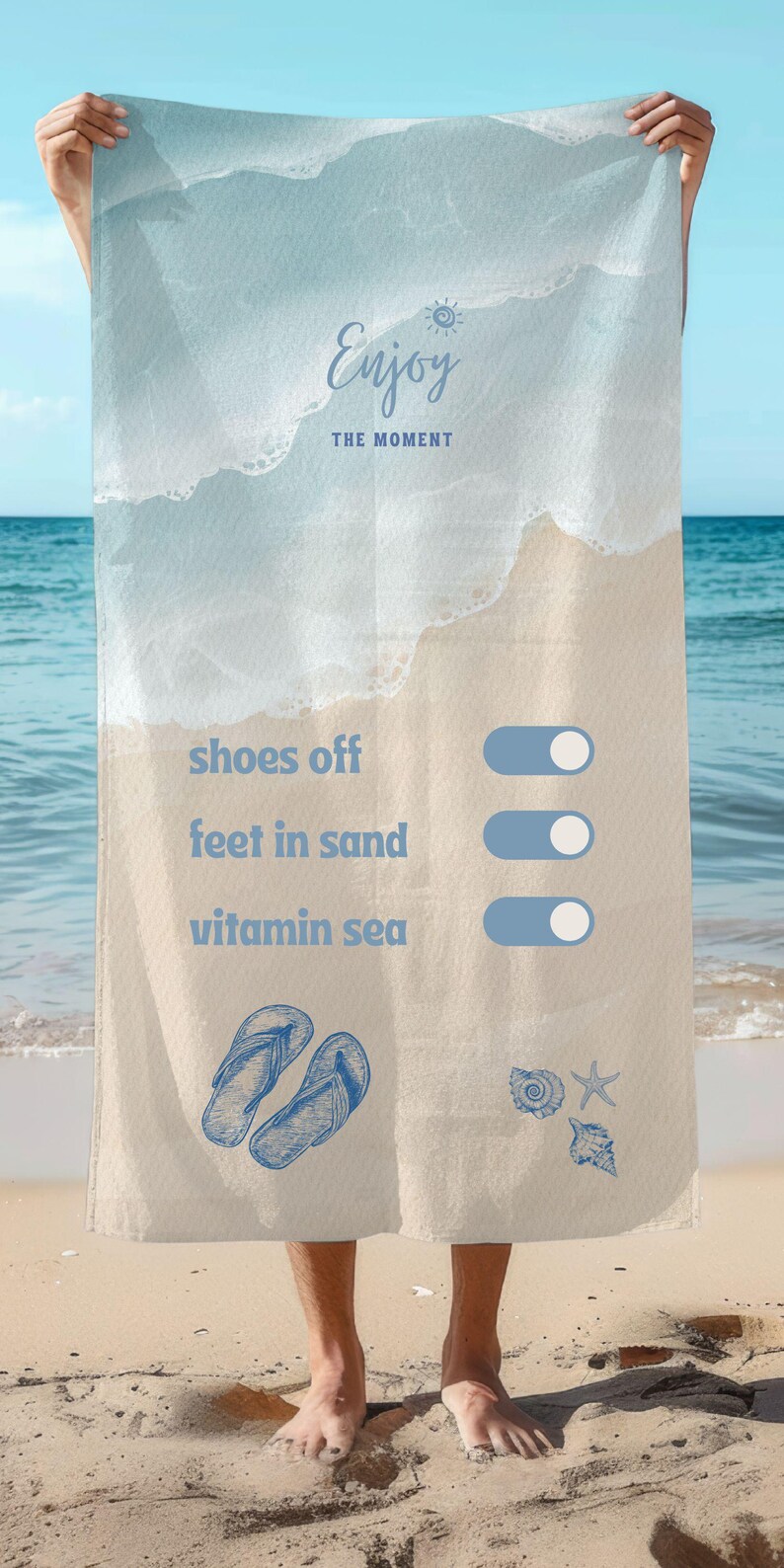 Beach Towel Toggle-style Beach Checklist: Shoes Off, Feet in Sand ...